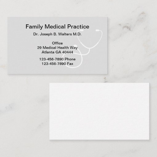 Simple Family Doctor Business Card | Zazzle