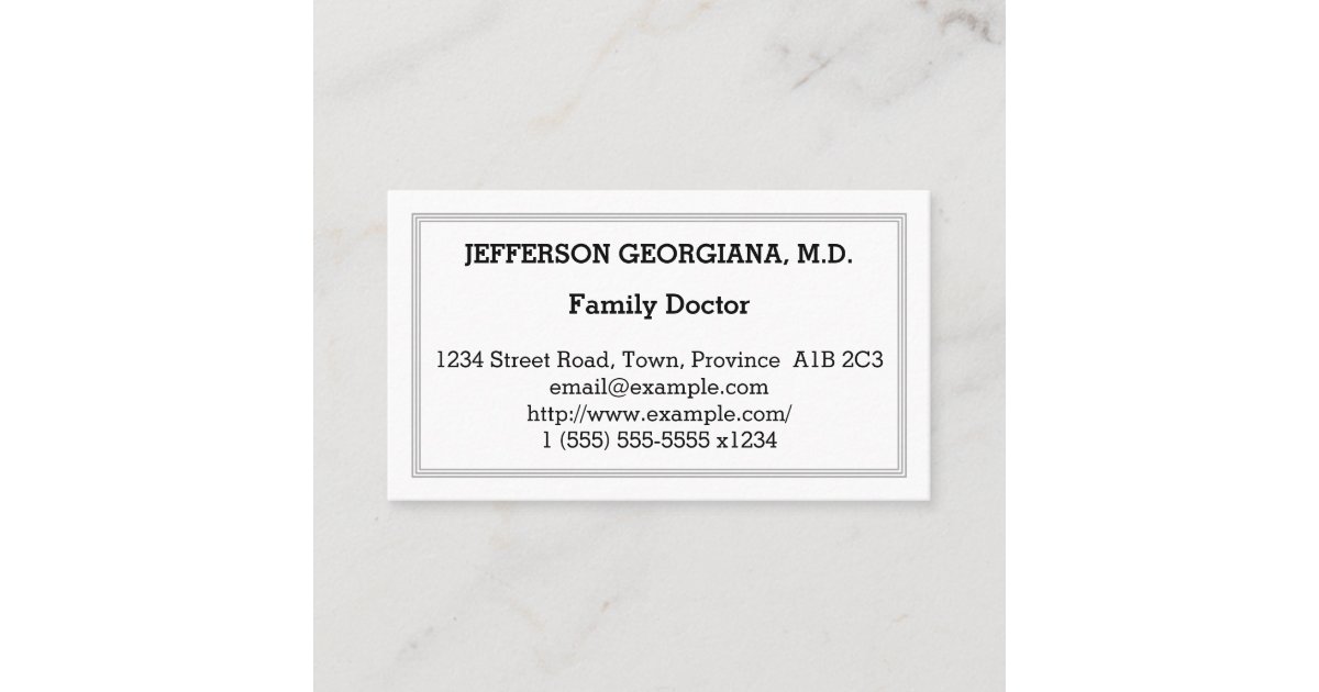 Simple Family Doctor Business Card | Zazzle