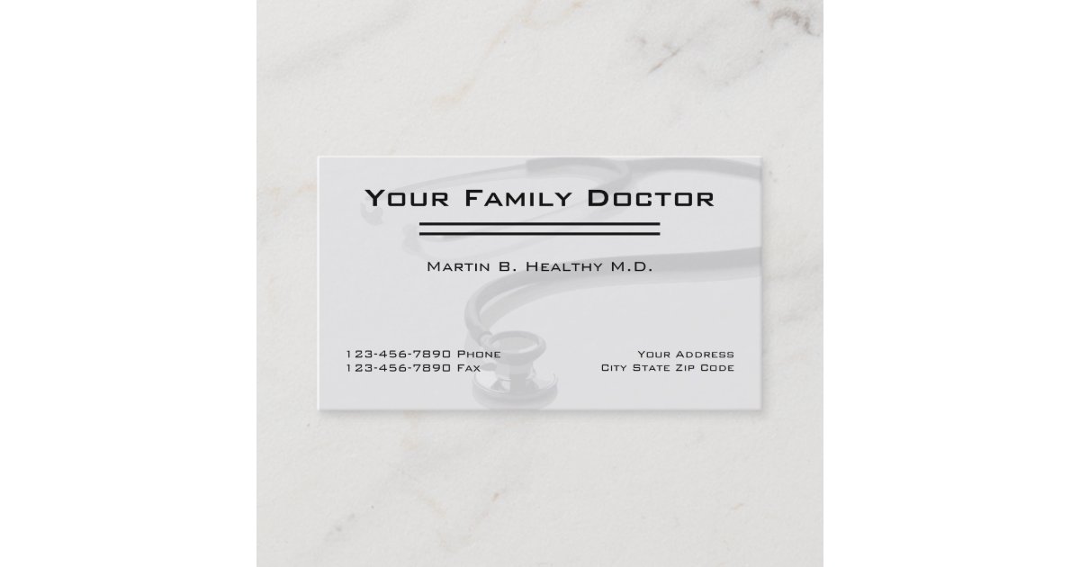 Simple Family Doctor Business Cards | Zazzle