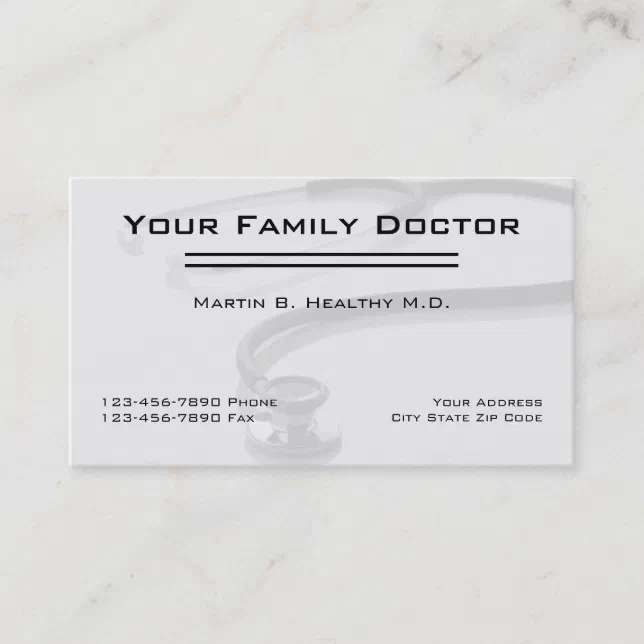 Simple Family Doctor Business Cards | Zazzle
