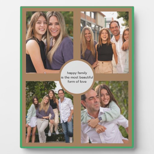 Simple Family Photo Collage Tabletop plaque | Zazzle