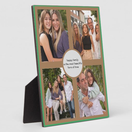 Simple Family Photo Collage Tabletop plaque | Zazzle