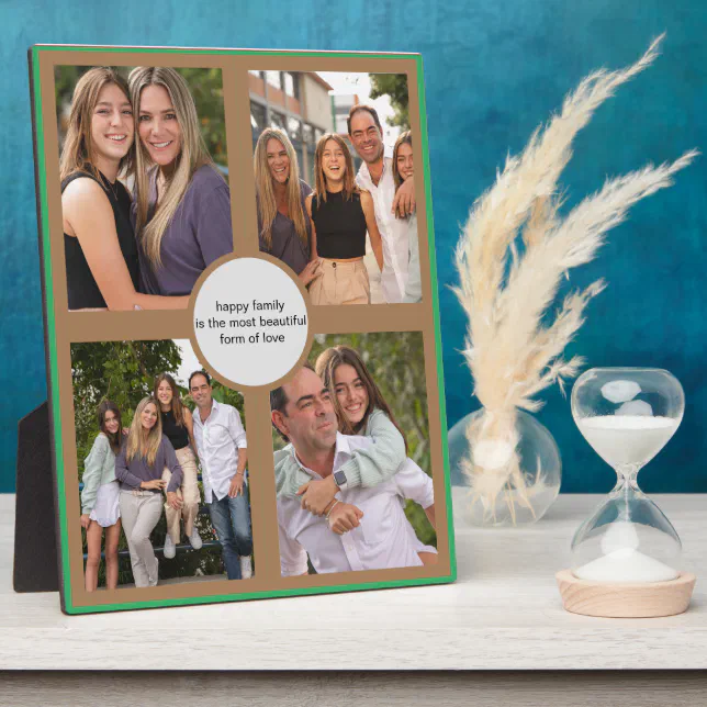 Simple Family Photo Collage Tabletop plaque | Zazzle