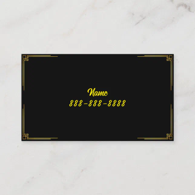 Simple Fancy Name And Number Business Card | Zazzle