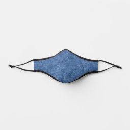 Simple Faux Blue Denim Jeans Texture Pattern Premium Face Mask | Zazzle