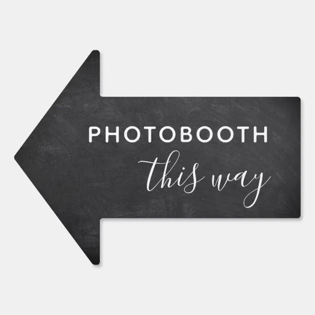 Simple Faux Chalkboard Arrow Photobooth Sign | Zazzle