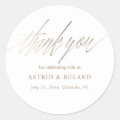 Simple Faux Gold Calligraphy Favor Wedding Classic Round Sticker | Zazzle