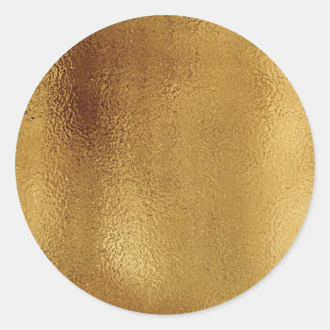 Simple Faux Gold Foil. Classic Round Sticker | Zazzle
