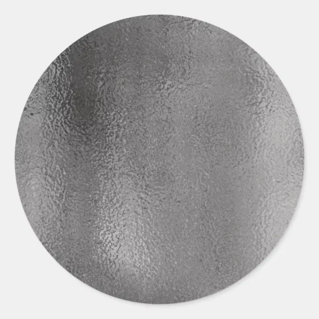 Simple Faux Metallic Silver. Classic Round Sticker | Zazzle