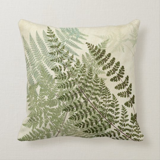 Simple Ferns Leaves Layered Throw Pillow | Zazzle.com