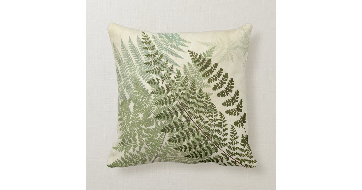 Simple Ferns Leaves Layered Throw Pillow | Zazzle.com