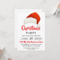 Simple Festive Santa Hat Christmas Party Invitation | Zazzle