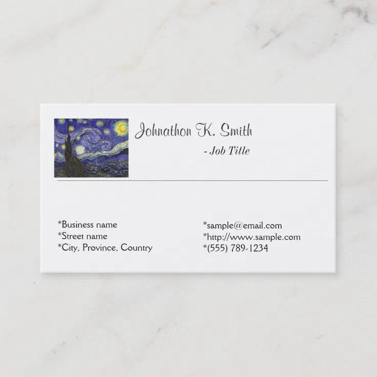 Simple fine art personal business cards | Zazzle