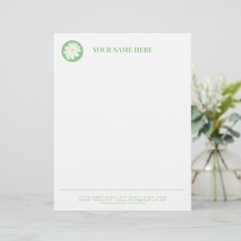 Simple floral business letterhead with flower logo | Zazzle