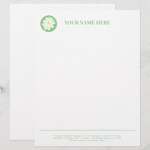 Simple floral business letterhead with flower logo | Zazzle