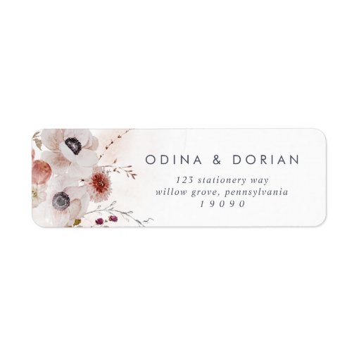 Simple Floral Return Address Label | Zazzle