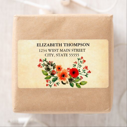 Simple Floral Return Label | Zazzle