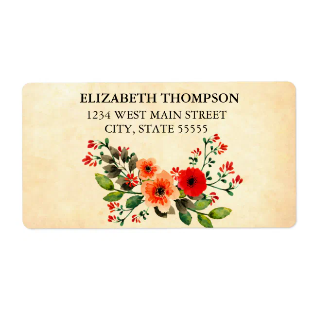 Simple Floral Return Label | Zazzle