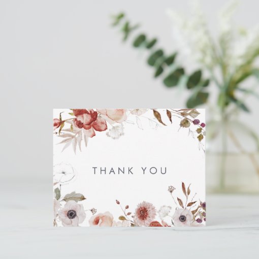 Simple Floral Thank You Card | Zazzle