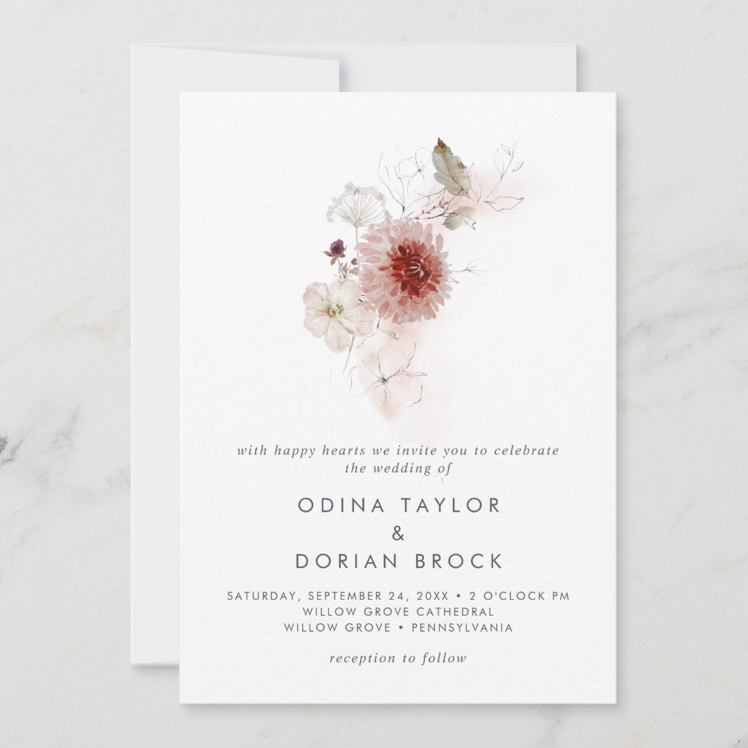 Simple Floral The Wedding Of Invitation | Zazzle