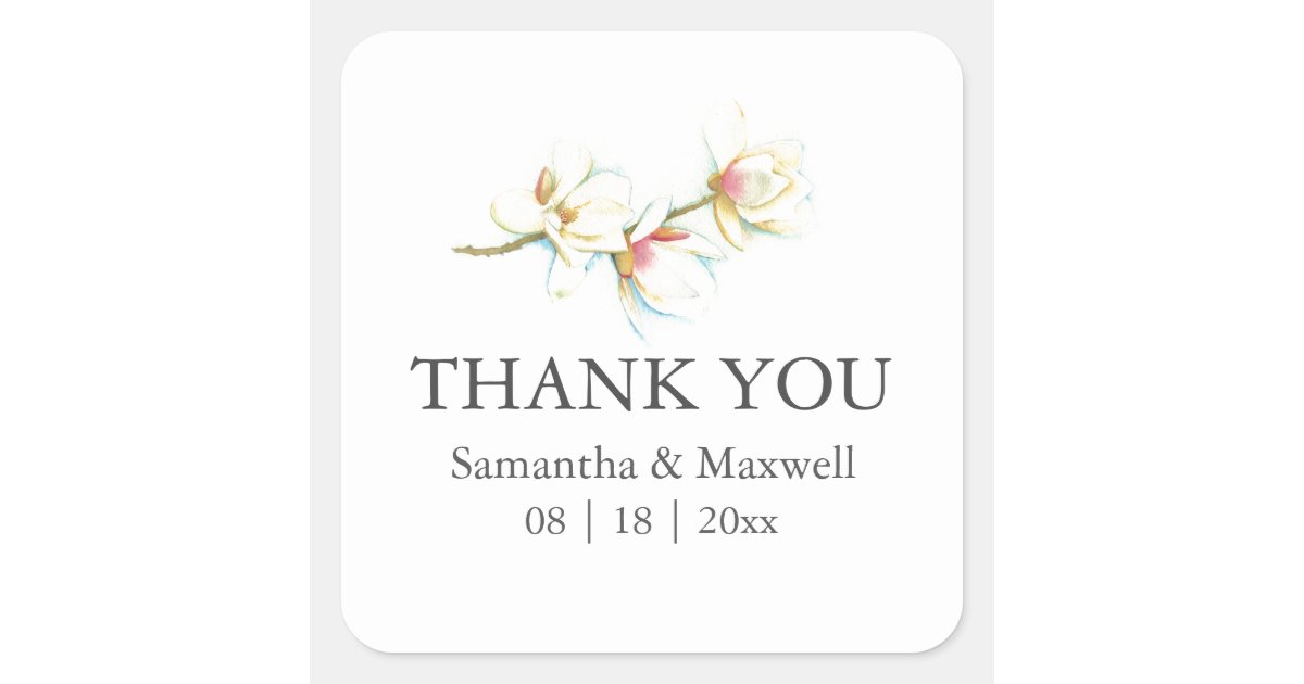 Simple Floral Wedding Favors Stickers Template | Zazzle