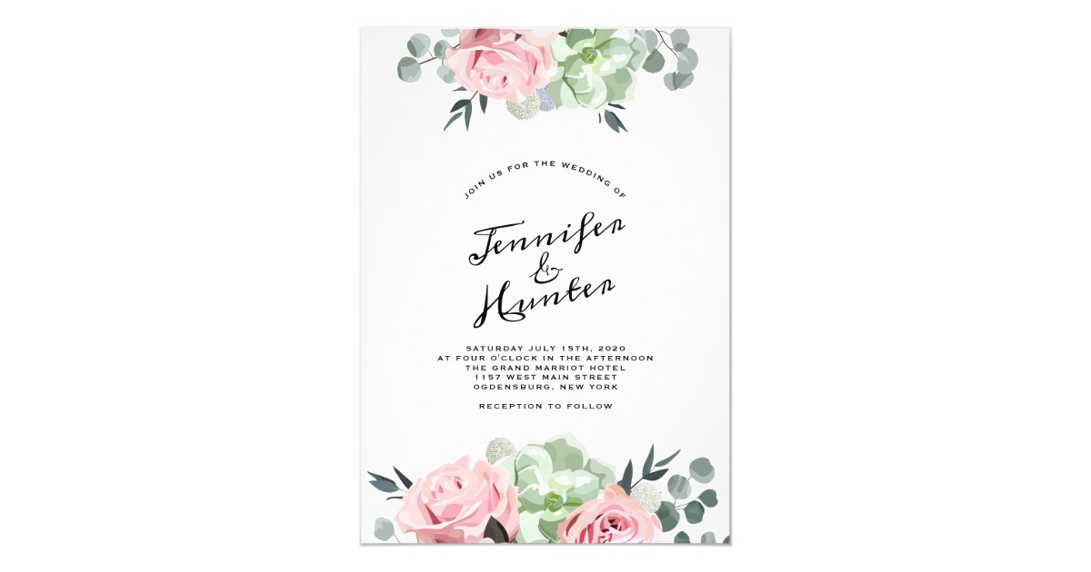 Simple Floral Wedding Invitation | Zazzle.com