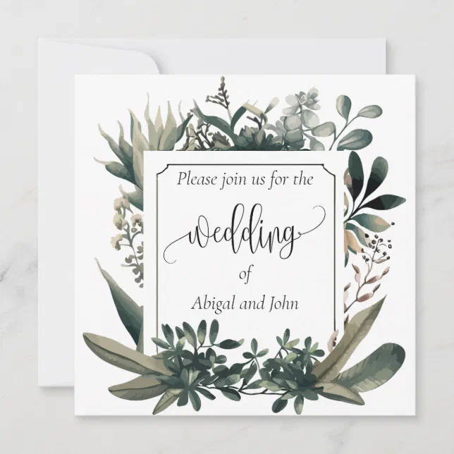 Simple floral wedding invitation | Zazzle