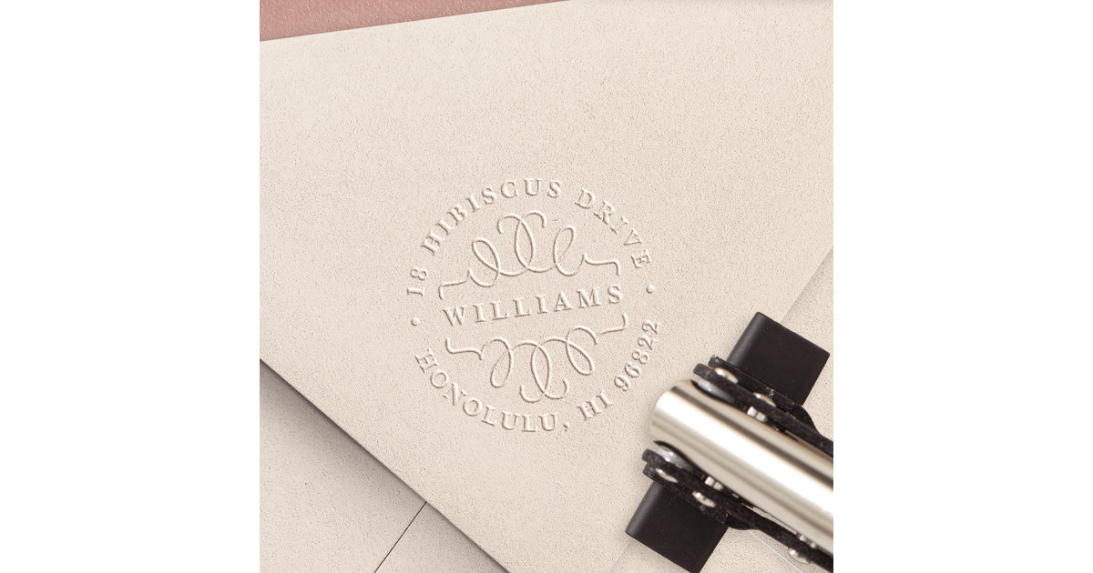 Simple Flourish Return Address Embosser | Zazzle