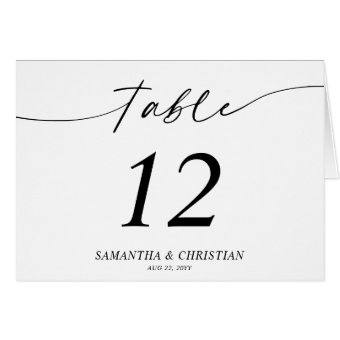 Simple Folded Tent Wedding Table Number card | Zazzle