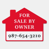 Simple For Sale By Owner Red White Yard Sign | Zazzle