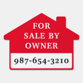 Simple For Sale By Owner Red White Yard Sign | Zazzle