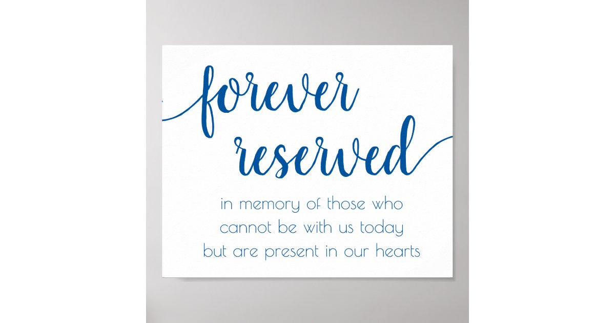 Simple Forever Reserved | French Blue Memorial Poster | Zazzle