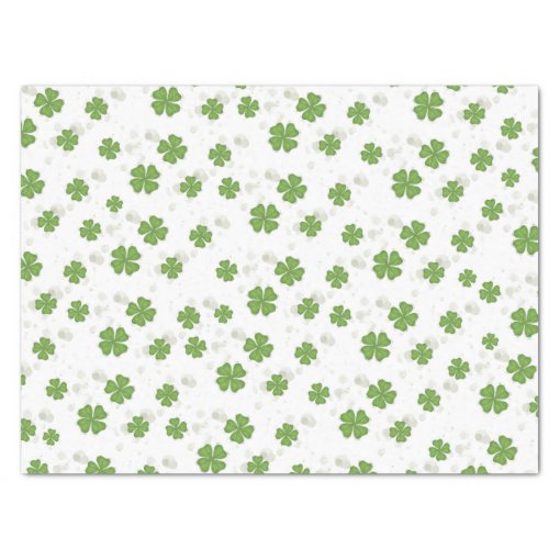Simple Four Leaf Clover Green Watercolor Cute Tissue Paper | Zazzle