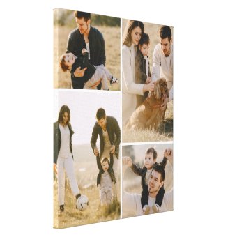 Simple Four Photo Collage Canvas Print | Zazzle