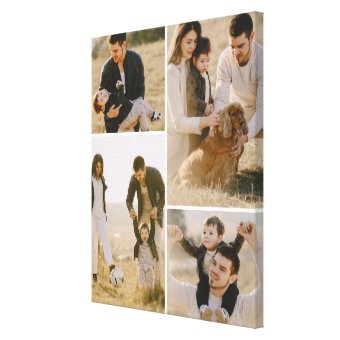 Simple Four Photo Collage Canvas Print | Zazzle