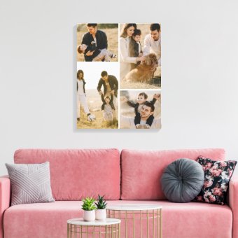 Simple Four Photo Collage Canvas Print | Zazzle