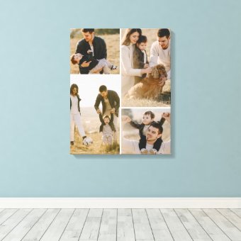Simple Four Photo Collage Canvas Print | Zazzle
