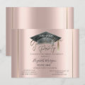 Simple Frame Graduation Cap Rose Gold Graduation Invitation | Zazzle