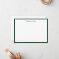 Simple Frame Masculine, Forest Green Note Card | Zazzle