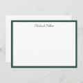 Simple Frame Masculine, Forest Green Note Card | Zazzle