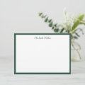 Simple Frame Masculine, Forest Green Note Card | Zazzle