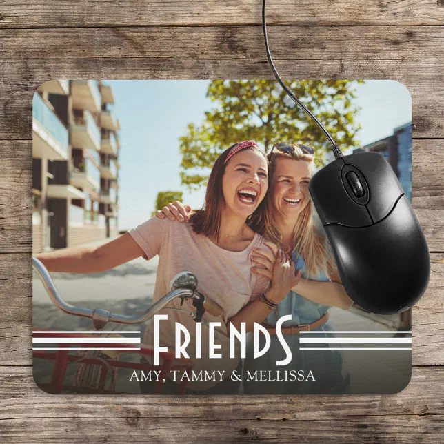 Simple Friends Photo Retro Custom Mouse Pad | Zazzle
