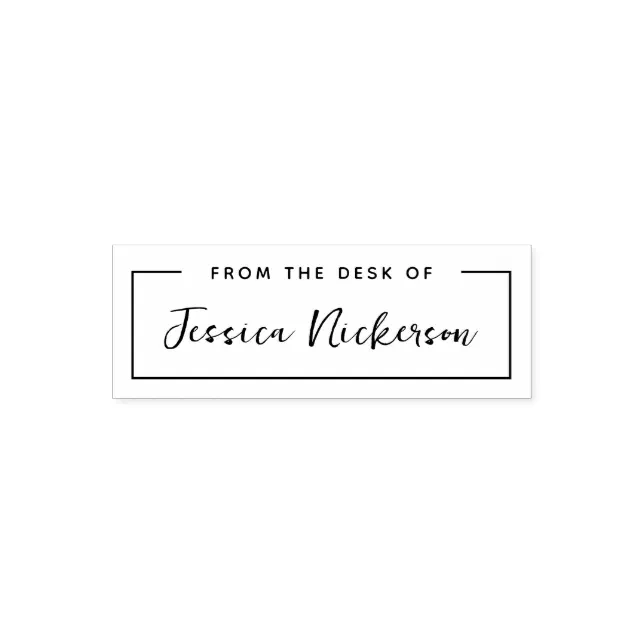 Simple From The Desk Of Handwritten Script Self-inking Stamp | Zazzle