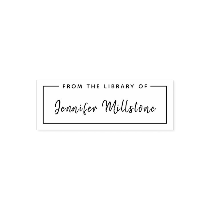 Simple From The Library Of Handwritten Script Name Self-inking Stamp ...