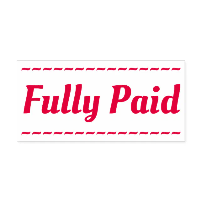 Simple "Fully Paid" Rubber Stamp | Zazzle