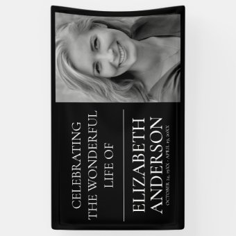 Simple Funeral Memorial Photo Banner | Zazzle
