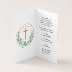 Simple Funeral Memorial Prayer Photo Card | Zazzle