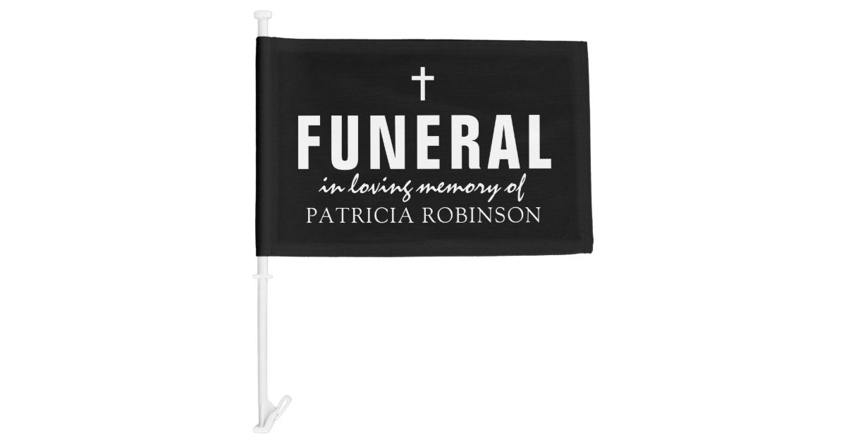 Simple Funeral Procession Hearse | Christ Cross Car Flag | Zazzle