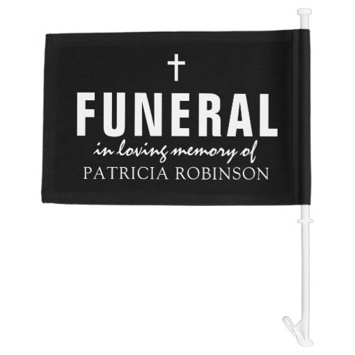 Simple Funeral Procession Hearse | Christ Cross Car Flag | Zazzle