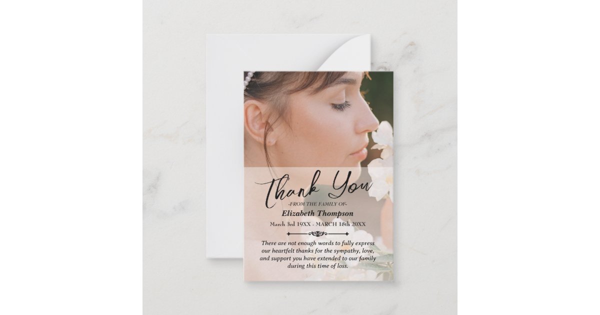 Simple Funeral Thank You / Sympathy Note Card | Zazzle